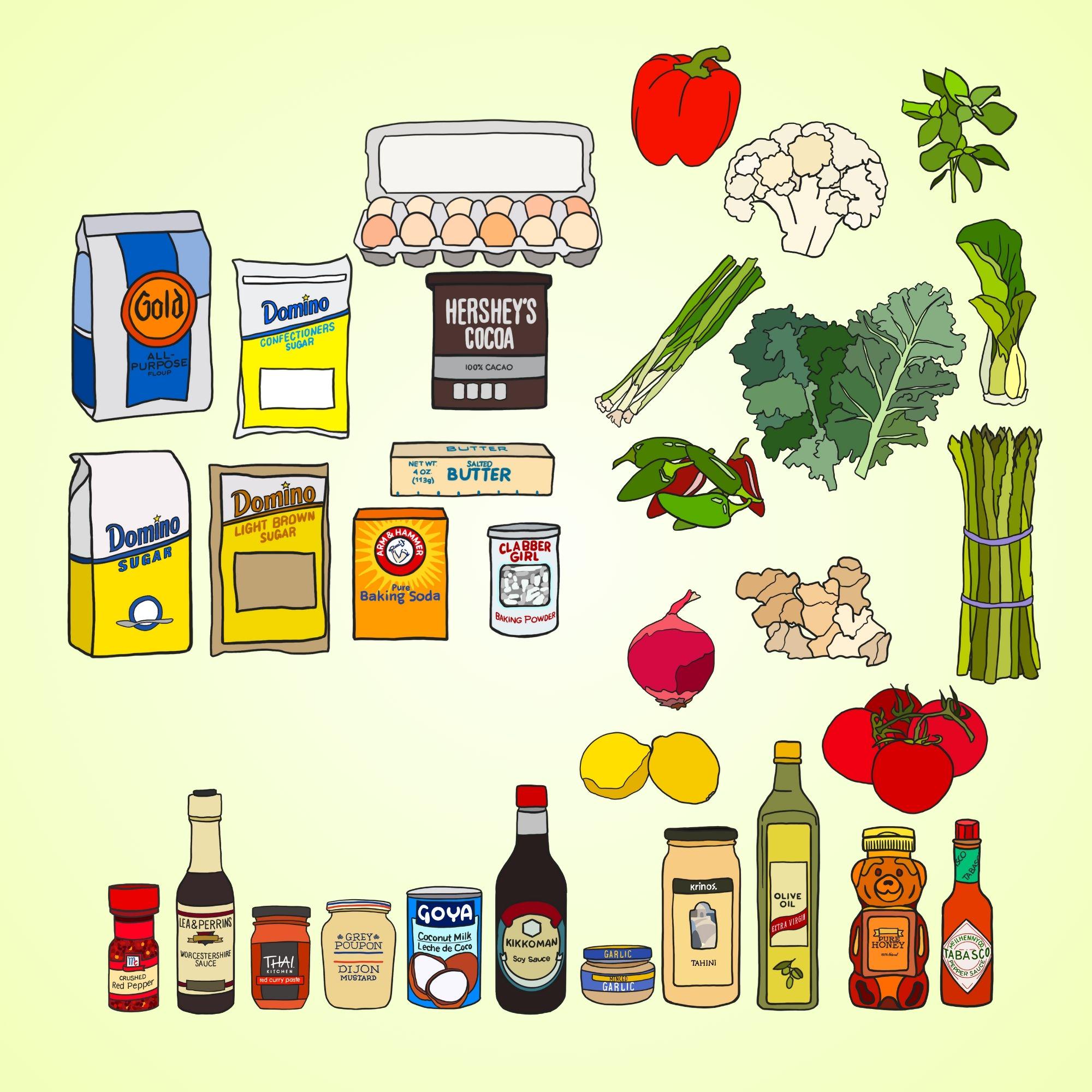 Hand Drawn Cooking and Baking Illustration Icons - Downloadable Pngs ...