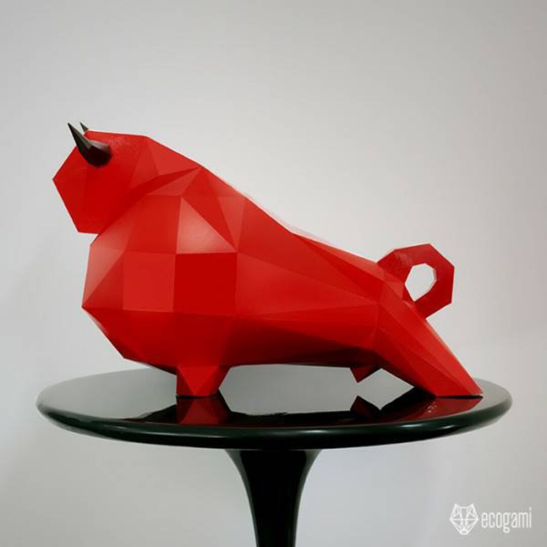 Bull Papercraft Kit Print on Paper 250g White Easy Model - Etsy