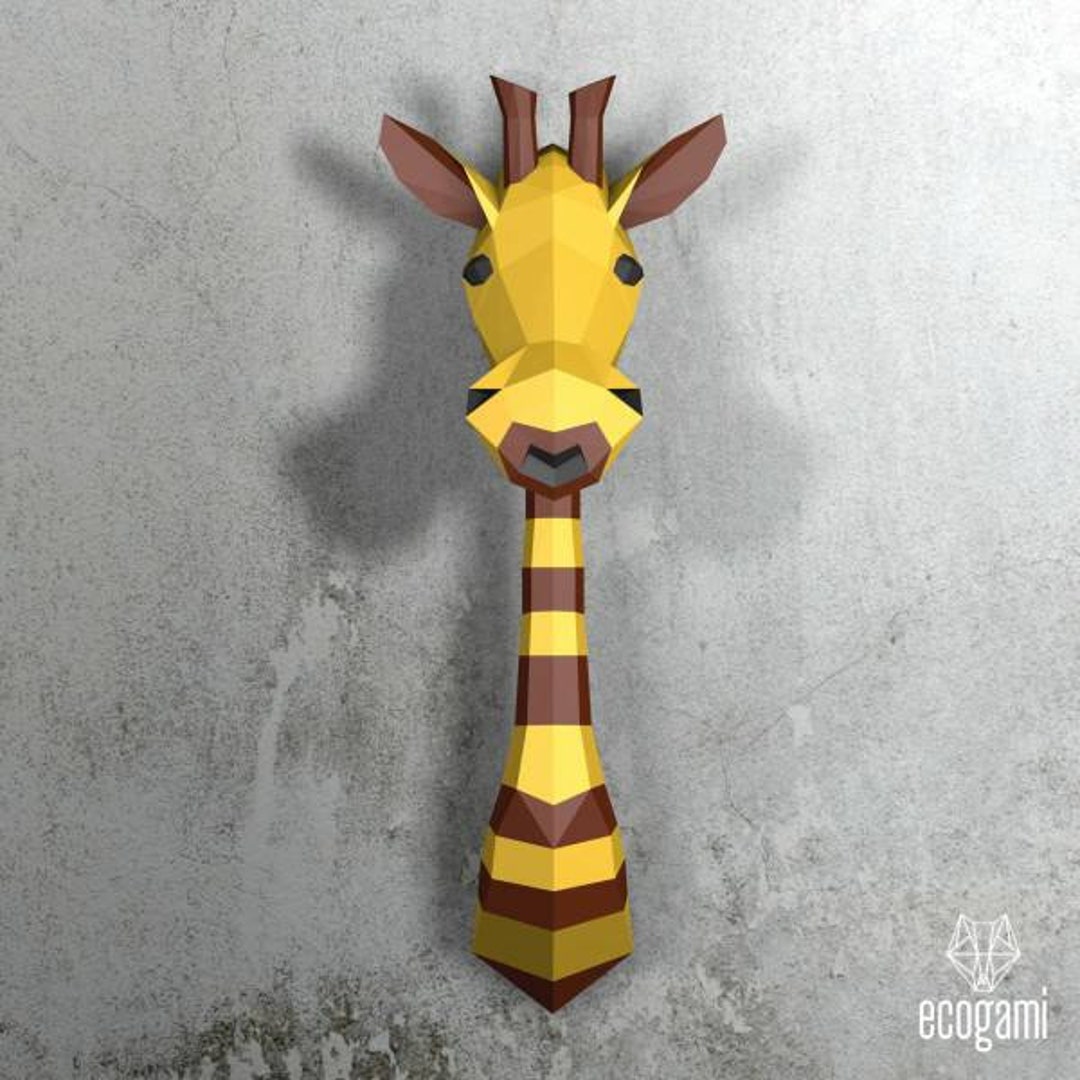 Kit Papercraft Trophy Giraffe Print on Paper 250g White Model - Etsy