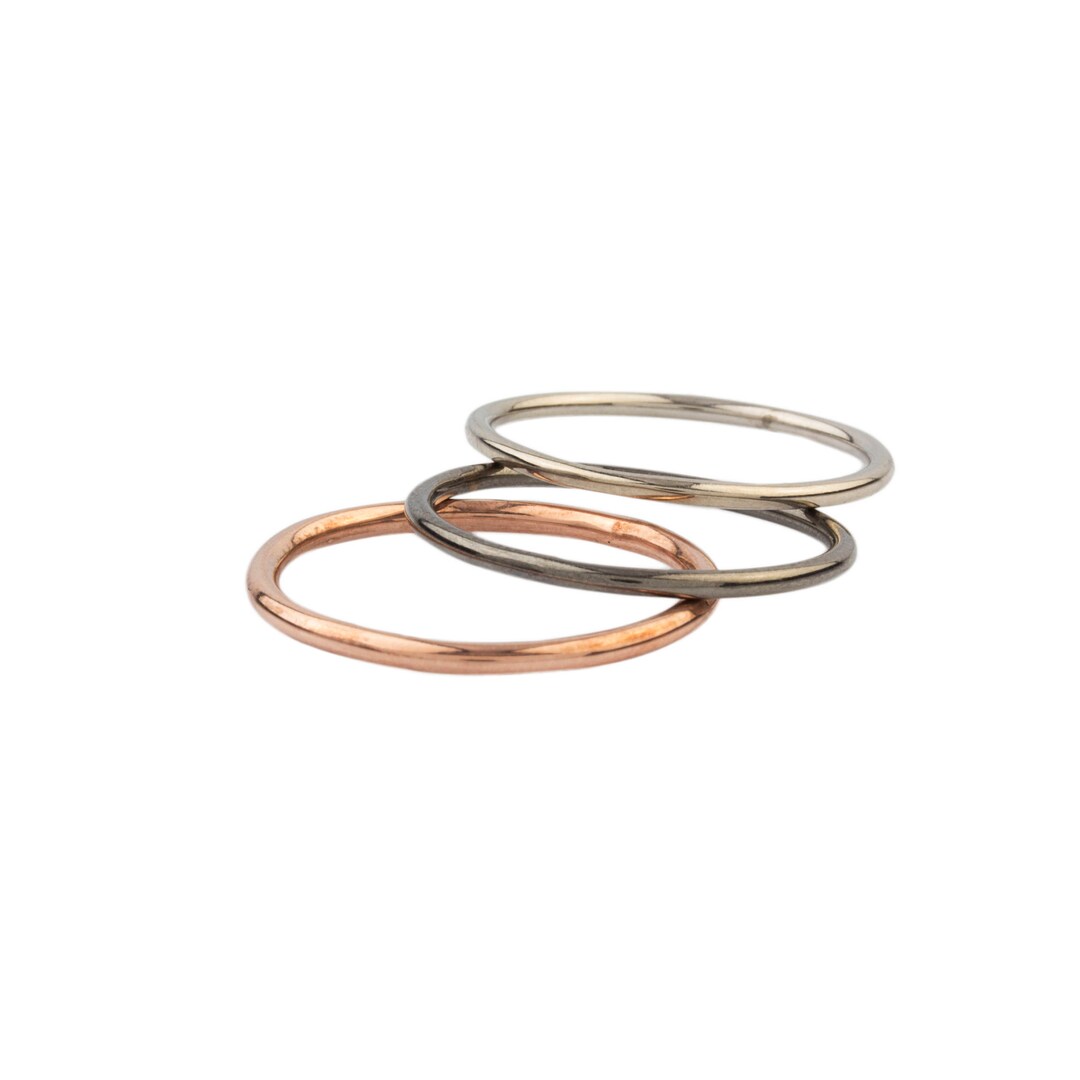 Minimal Silver Band Gold, Rhodium , Black Rhodium, Stackable Rings ...