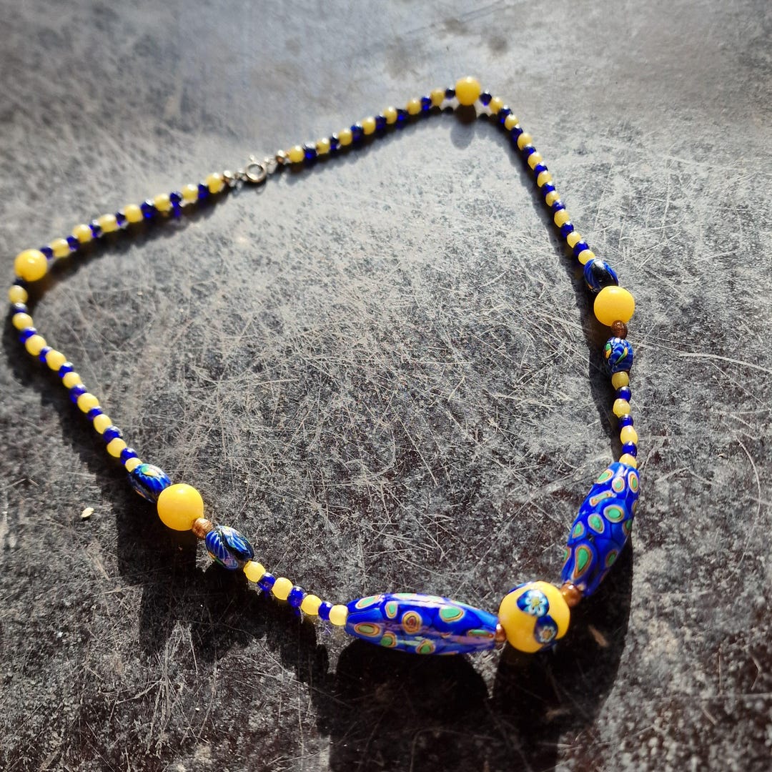 Rare Vintage Art Deco Venetian Blue, Yellow Wedding Cake, Murano Glass ...