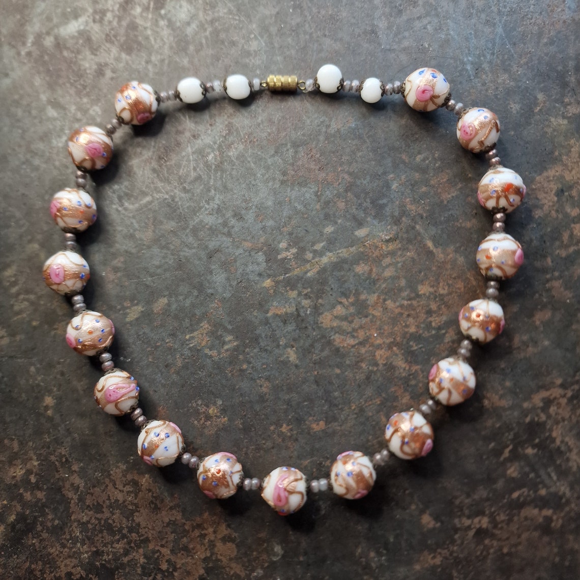 Vintage Art Deco Venetian White Wedding Cake Murano Glass Beaded ...