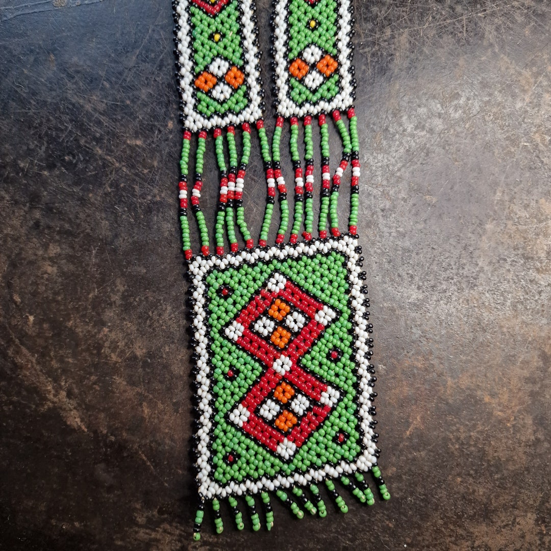 Old 1970s Native American, Indian Beadwork, Traditional Whirling, Seed ...