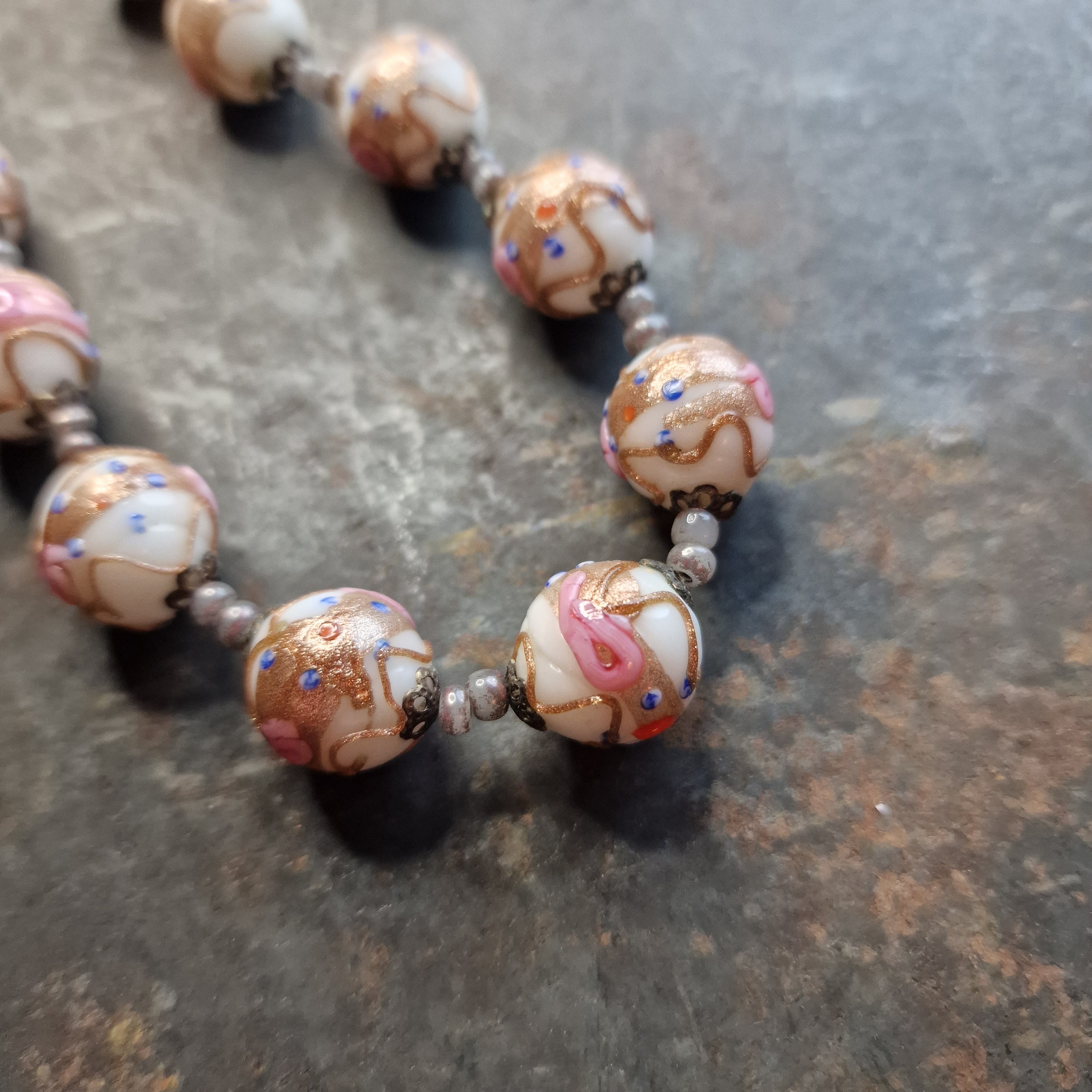 Vintage Art Deco Venetian White Wedding Cake Murano Glass Beaded ...