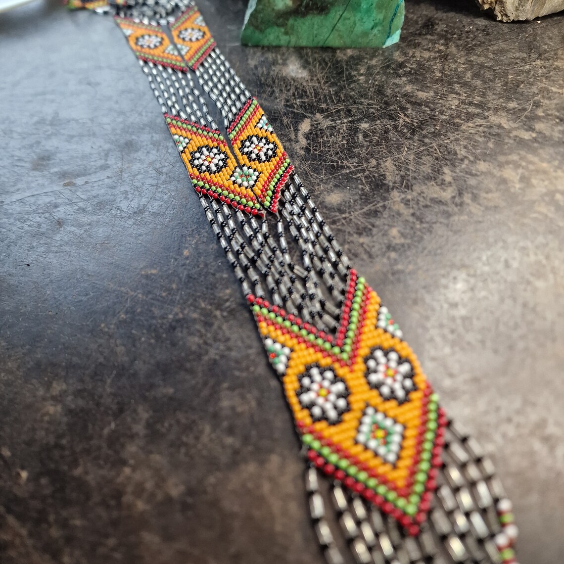 Old 1960s Native American, Indian Beadwork, Traditional Whirling, Seed ...