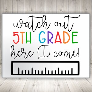 Watch Out 5th Grade Here I Come Svg Png Dxf 5th Grade Cut - Etsy