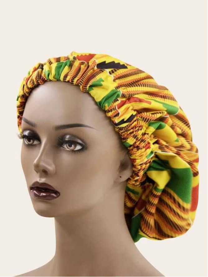 African Print Satin Bonnet - Etsy
