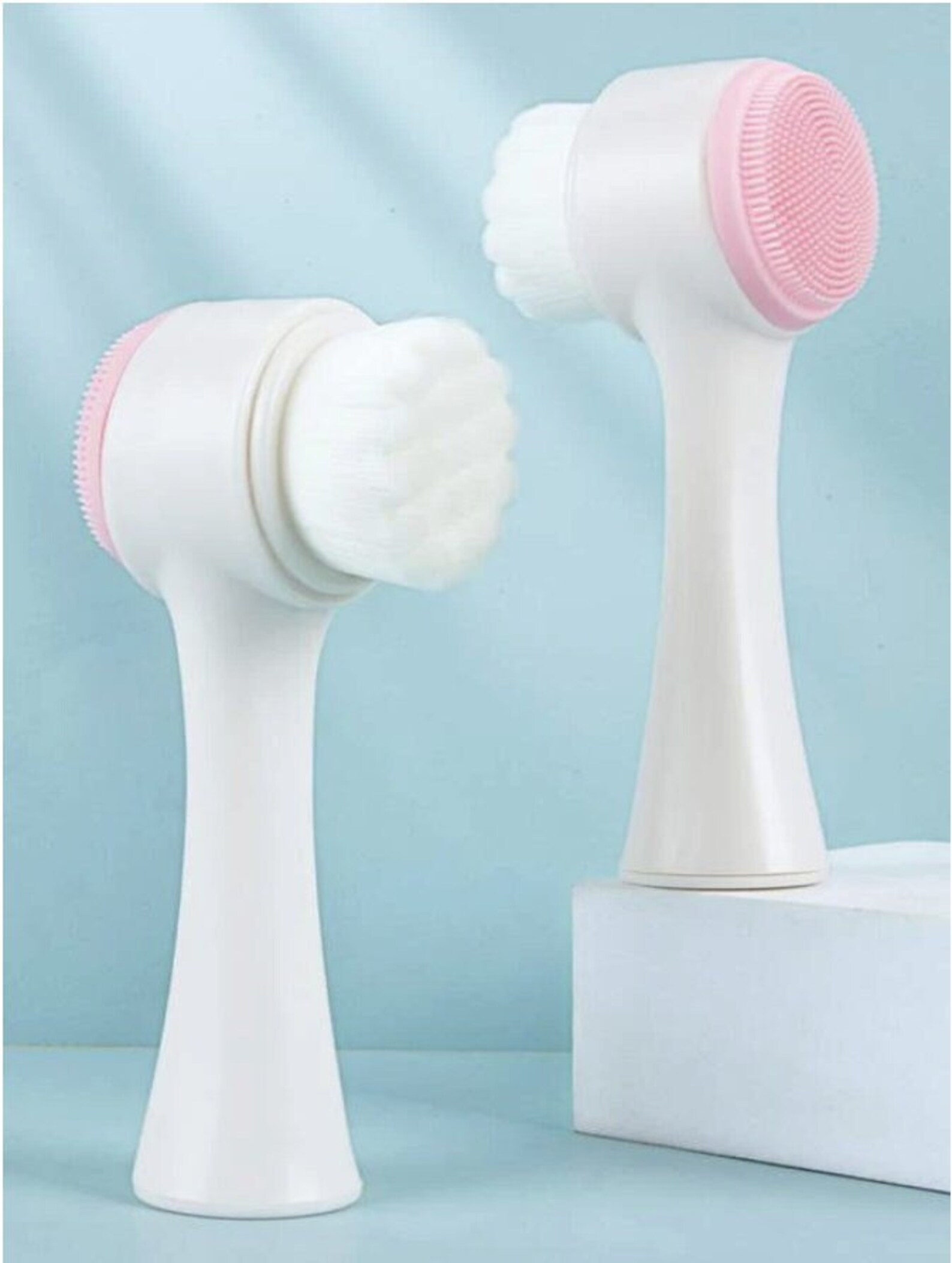 Manual Facial Cleansing Brush, 2-in-1 Skin Care Face Brush and ...