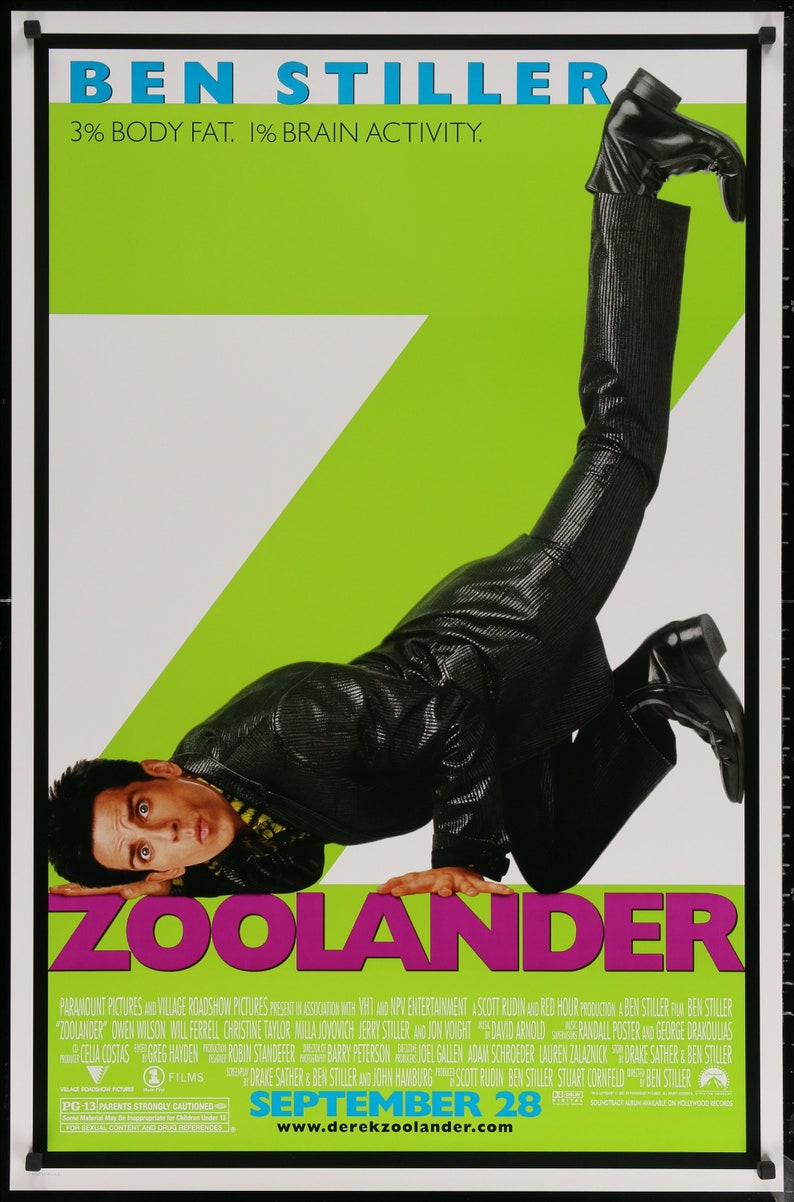 Zoolander Advanced One Sheet Theatrical Movie Poster - Etsy