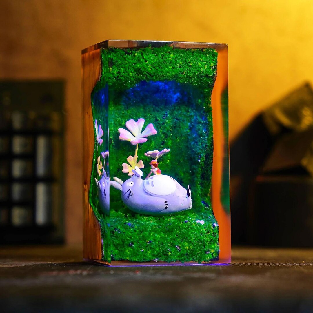 Totoro Resin Lamp, My Neighbor Totoro Anime Decor, Ghibli Handmade Gift ...