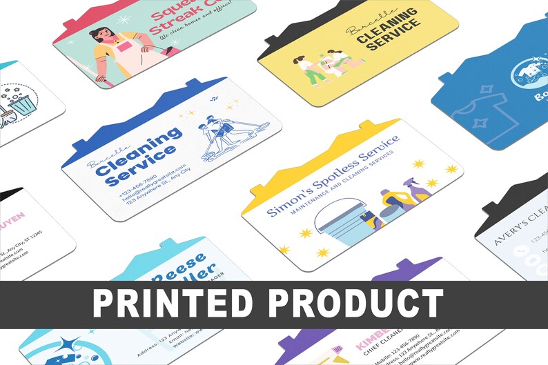 House Shaped Business Card - House Cleaning Printed Product - Etsy