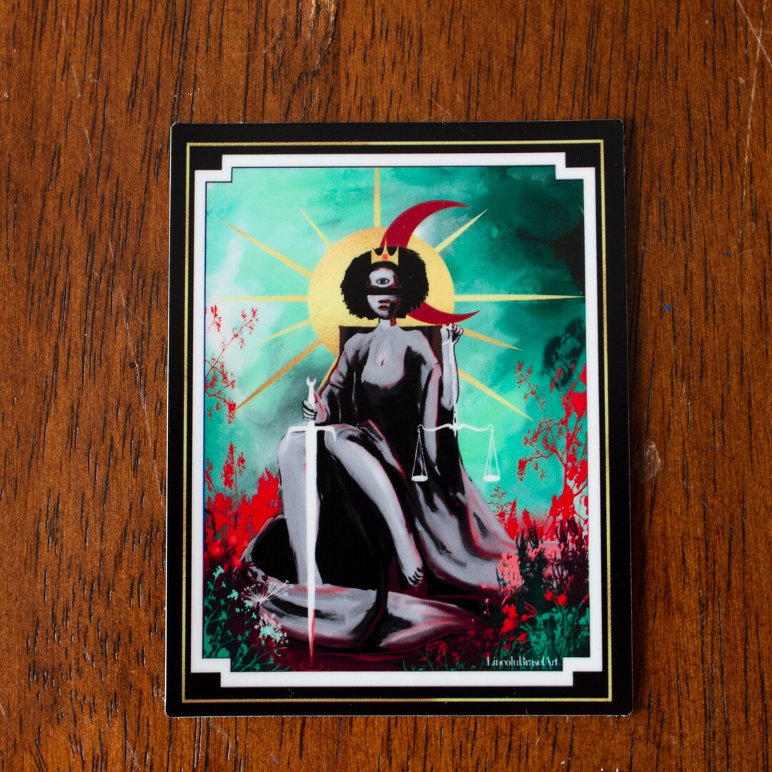 Justice Tarot Vinyl Sticker - Etsy
