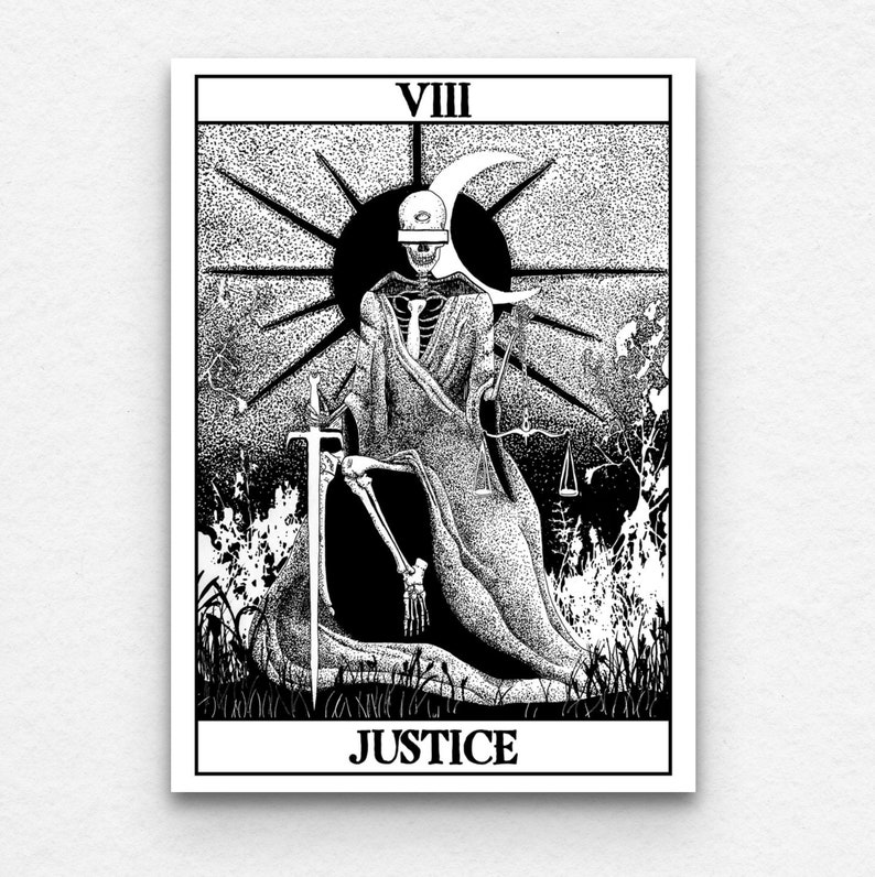 Justice Tarot Art Print Etsy