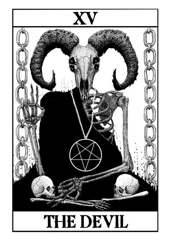The Devil Tarot Art Print - Etsy