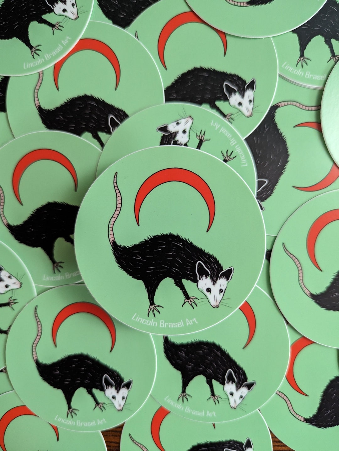 Opossum Moon Vinyl Sticker - Etsy