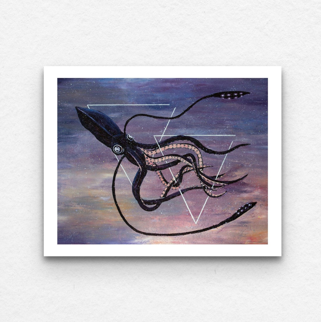Cosmic Squid Fine Art Print - Etsy