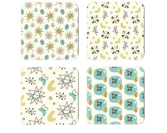 Mid Century Modern Retro Funky 1950's Style Drink Coaster Set of 4 ...