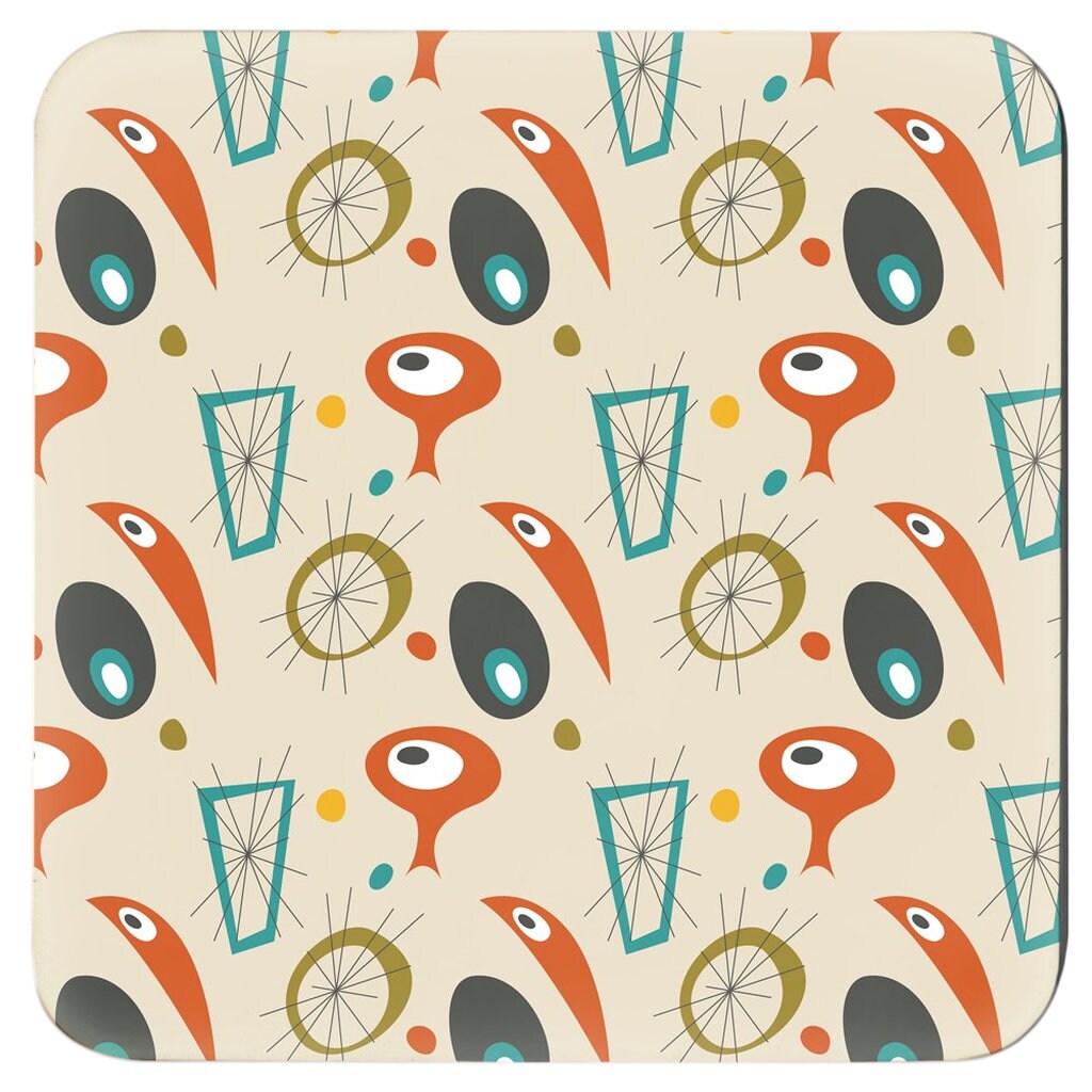 Mid Century Modern Retro 1950's style drink coaster set of | Etsy