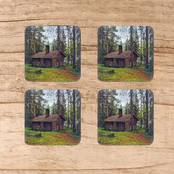 Log Cabin Coasters - Etsy