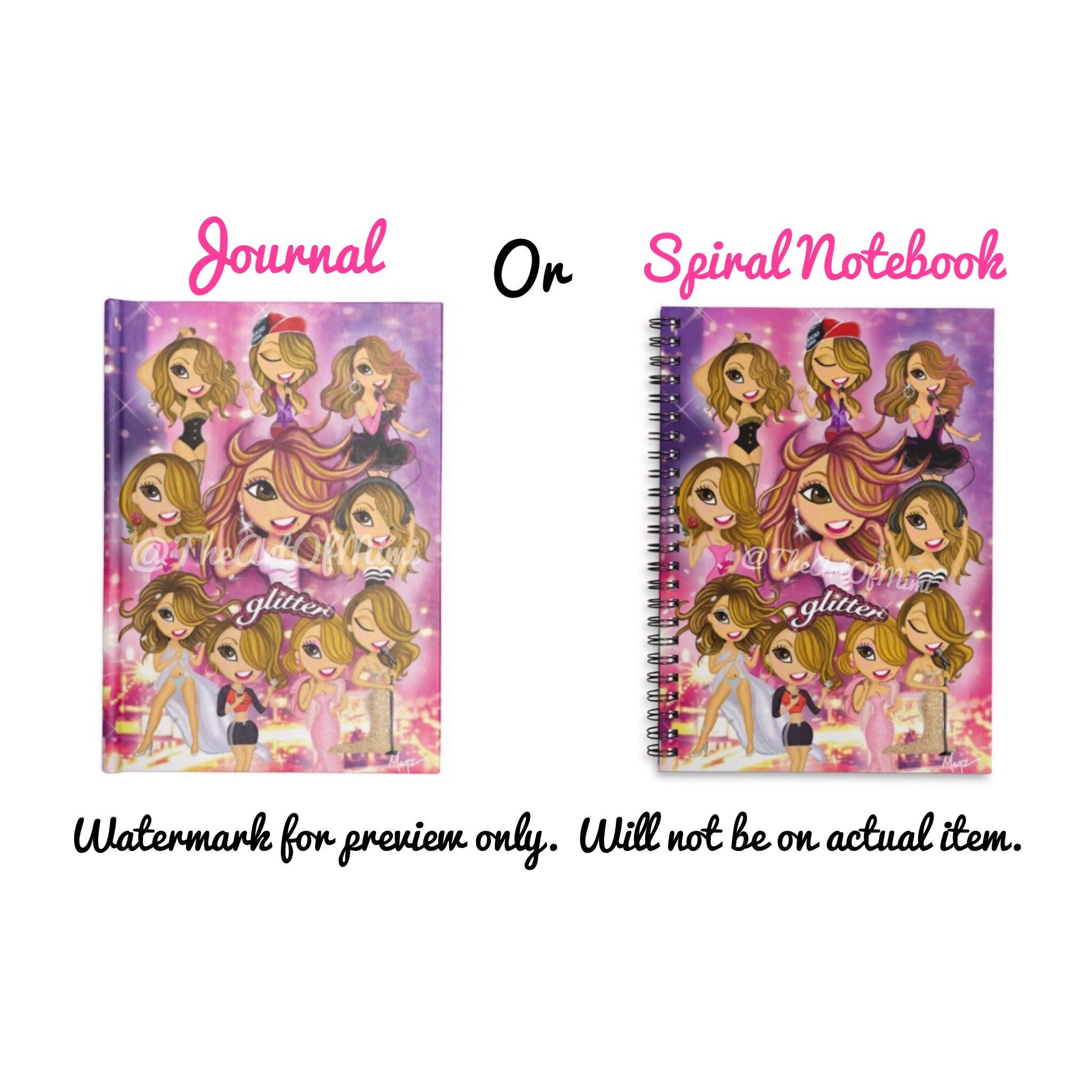 Mariah Carey Glitter Anniversary Town Inspired Journal or Spiral ...