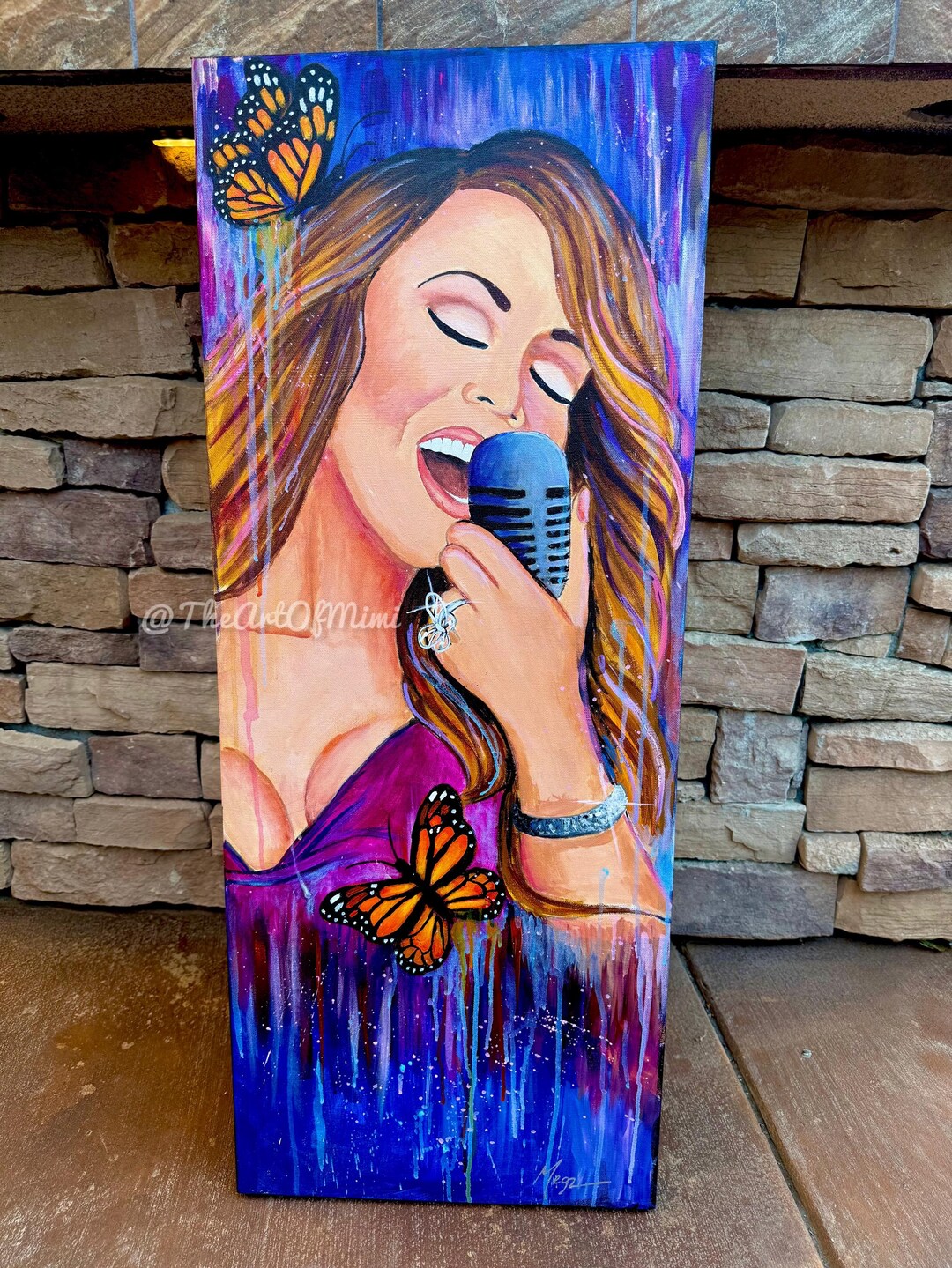 Mariah Carey Acrylic Splatter Painting 16in X 40in - Etsy