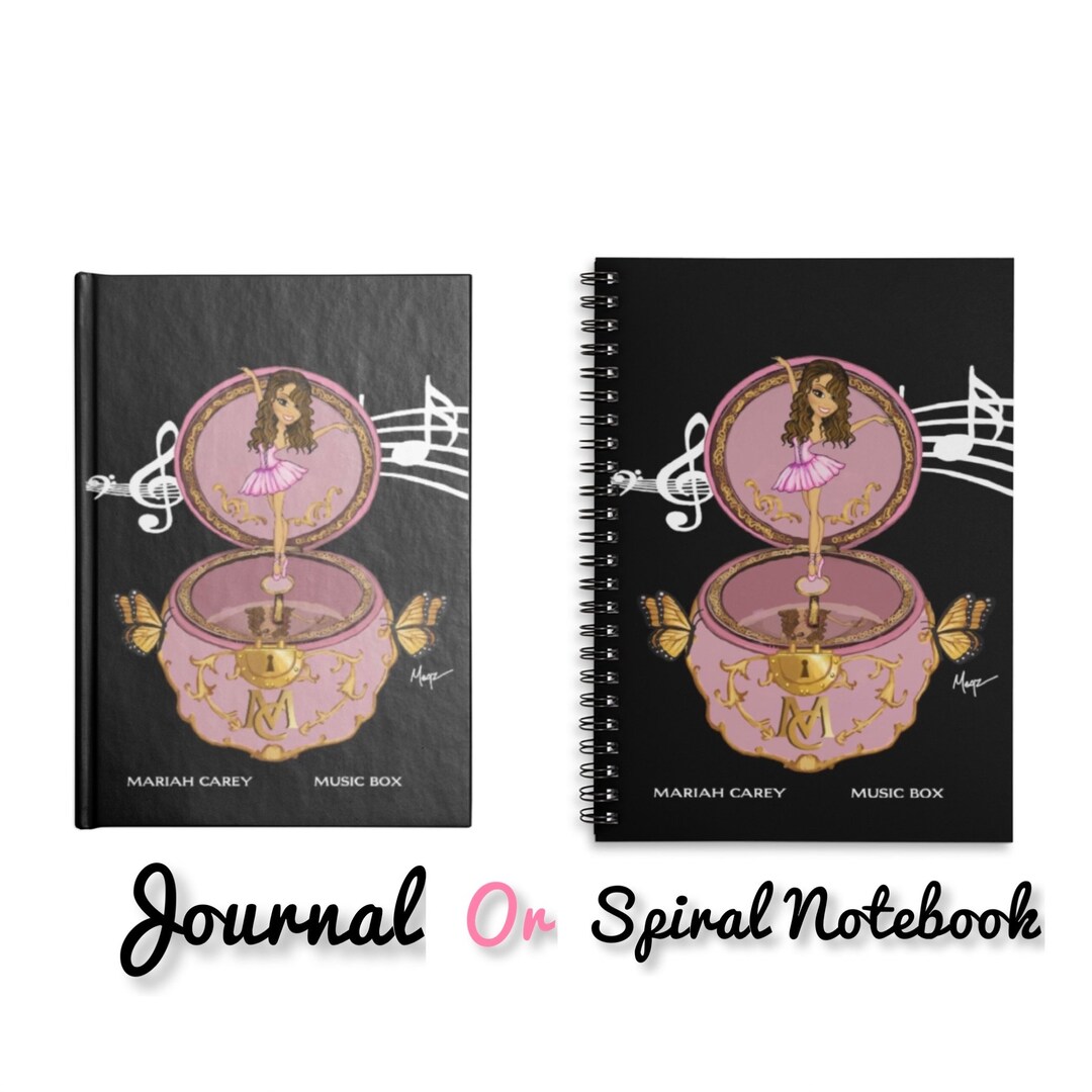 Mariah Carey Music Box Inspired Journal or Spiral Notebook (black ...