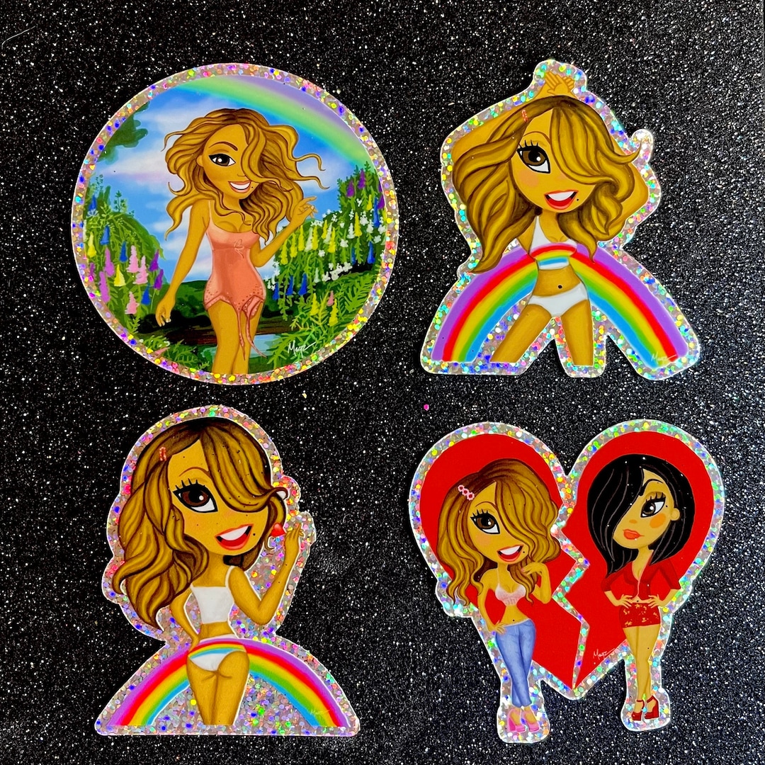 Mariah Carey Shimmery-glitter Rainbow Inspired Stickers - Etsy