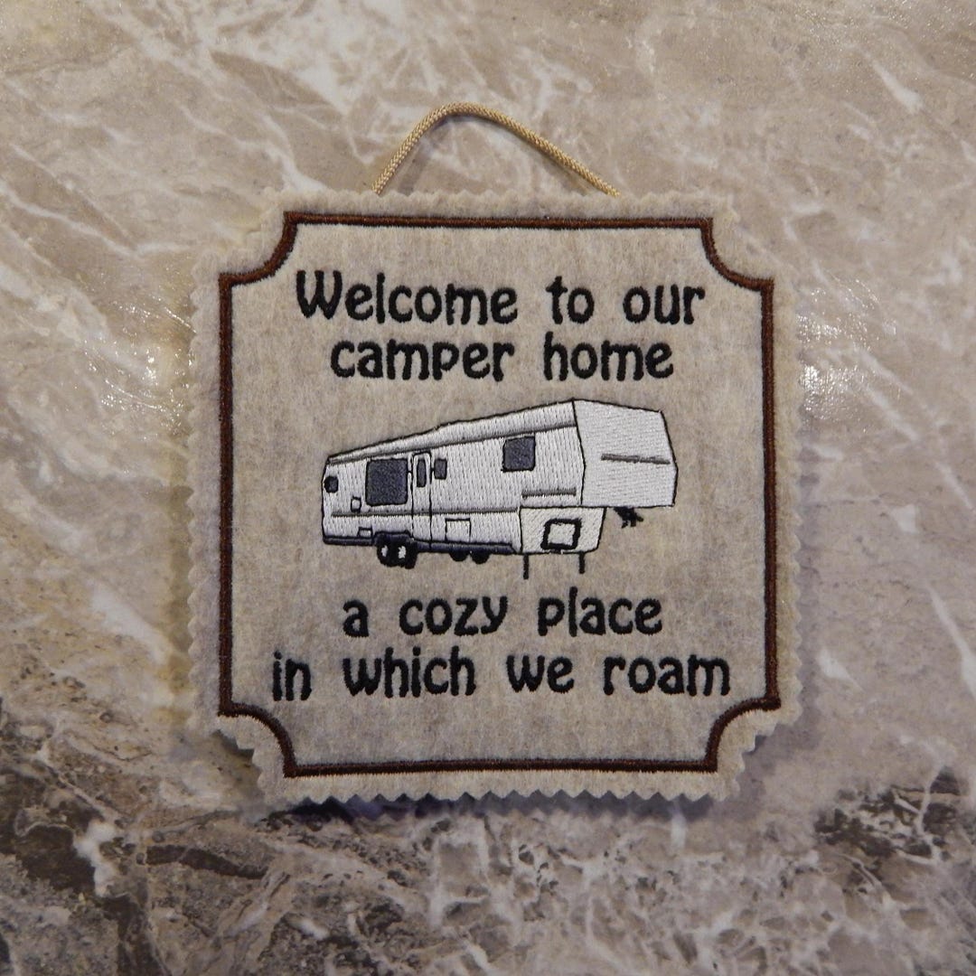 Embroidered Felt Camper Wall Hanging, RV Decor - Etsy