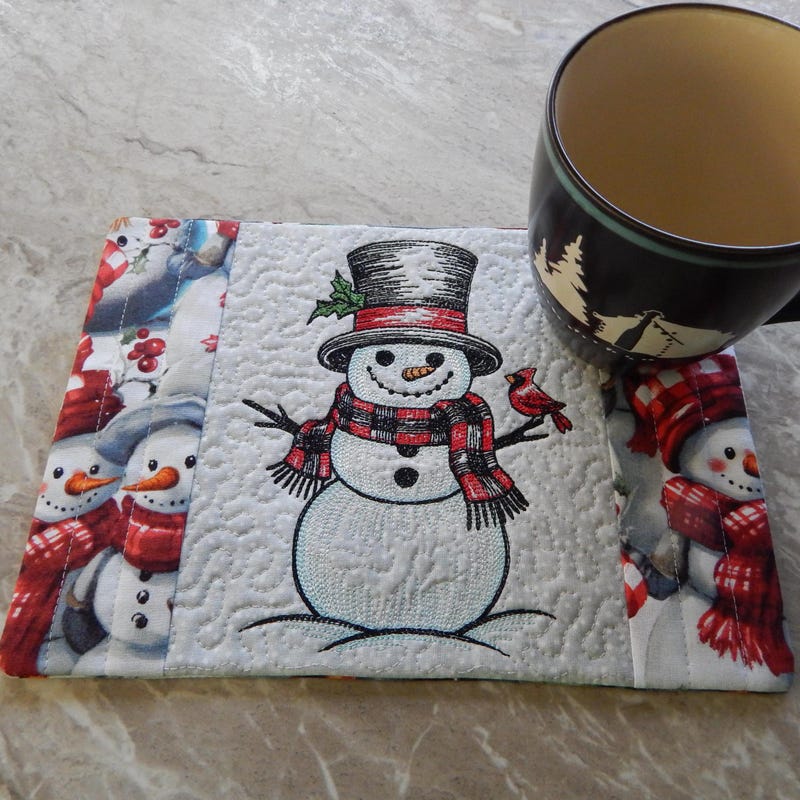 Snowman Mug Rugs - Etsy