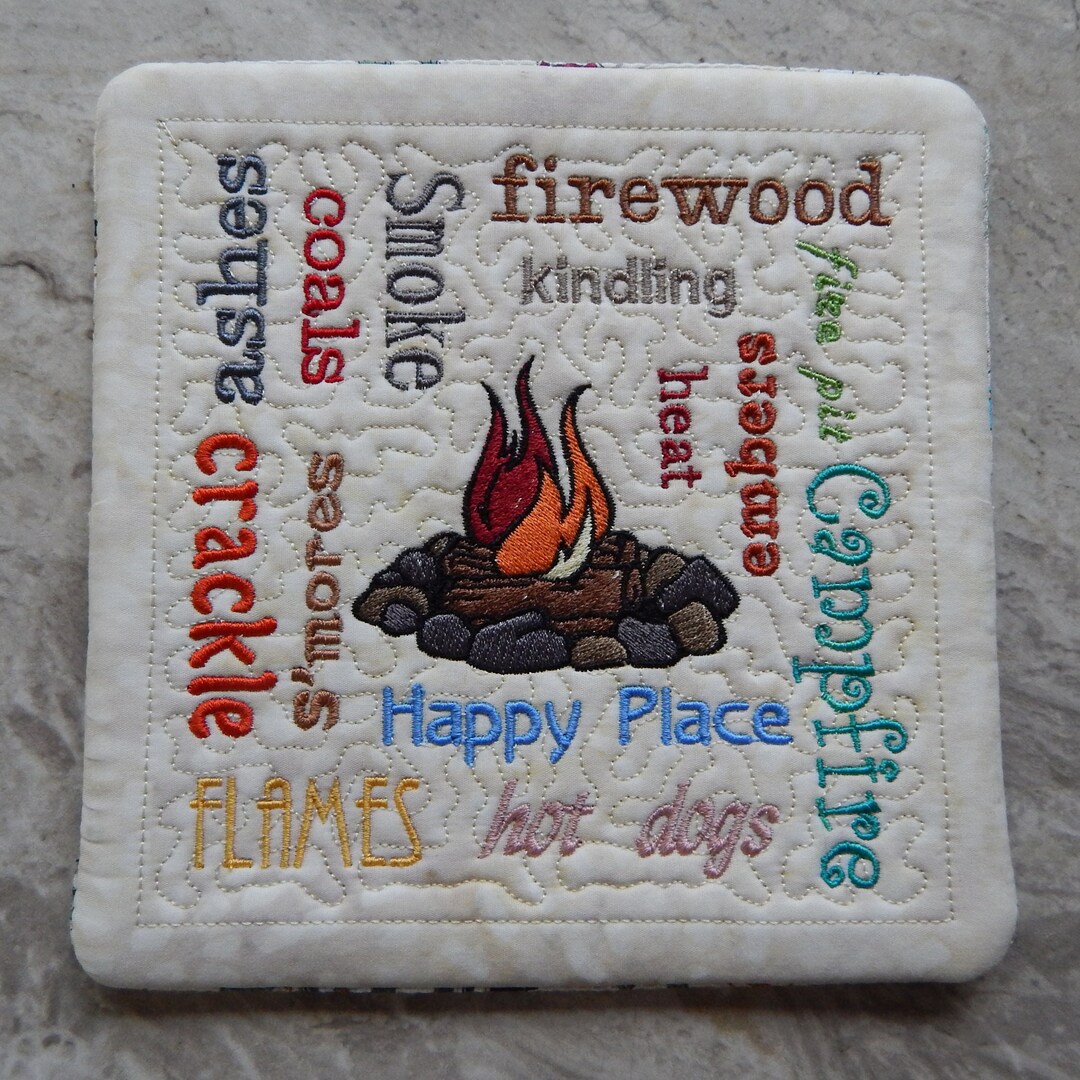 Large Campfire Words Coaster, Campfire Coaster, Motorhome Decor ...