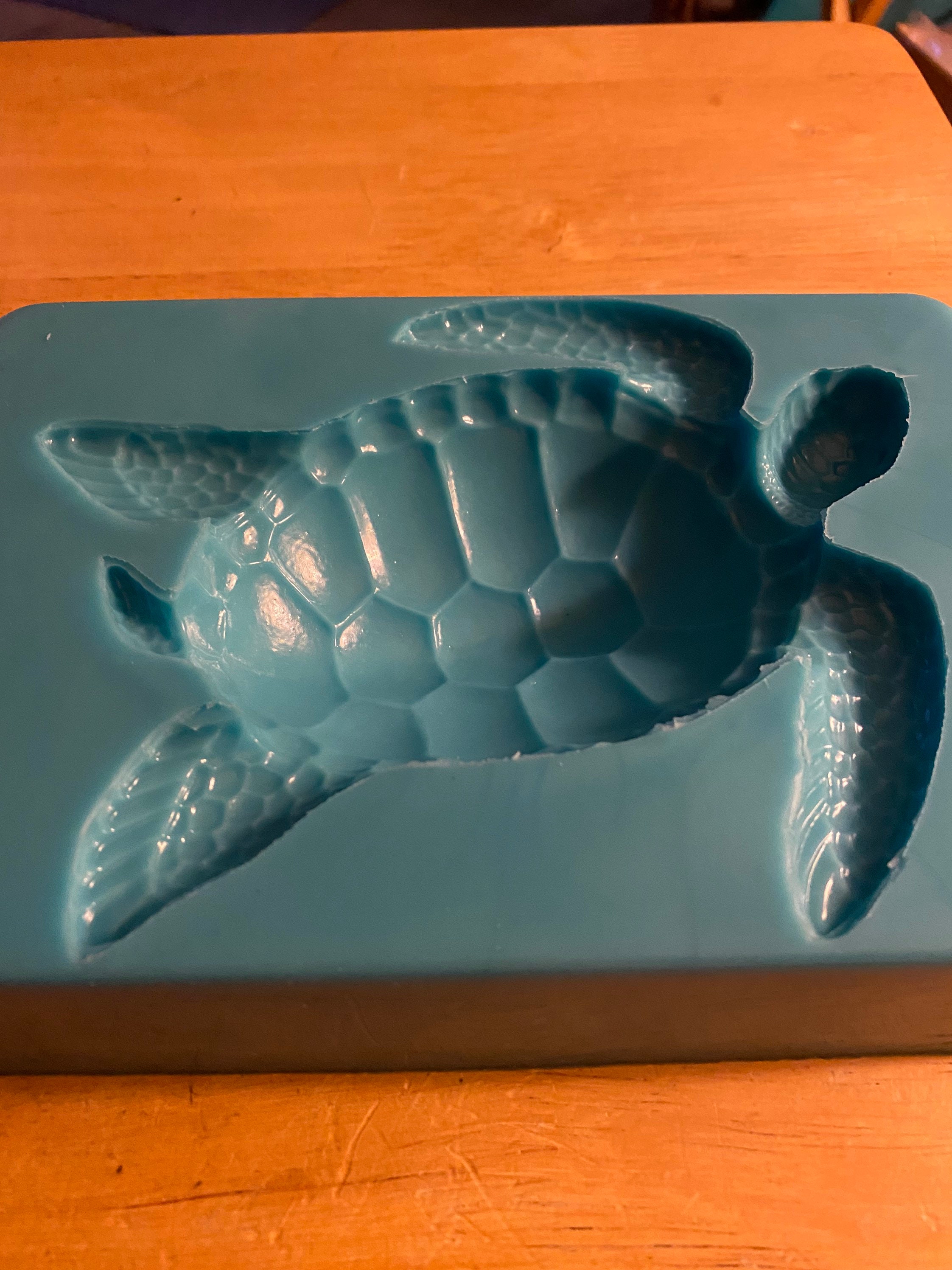 6 in by 5 1/2 large turtle mold beautiful details | Etsy