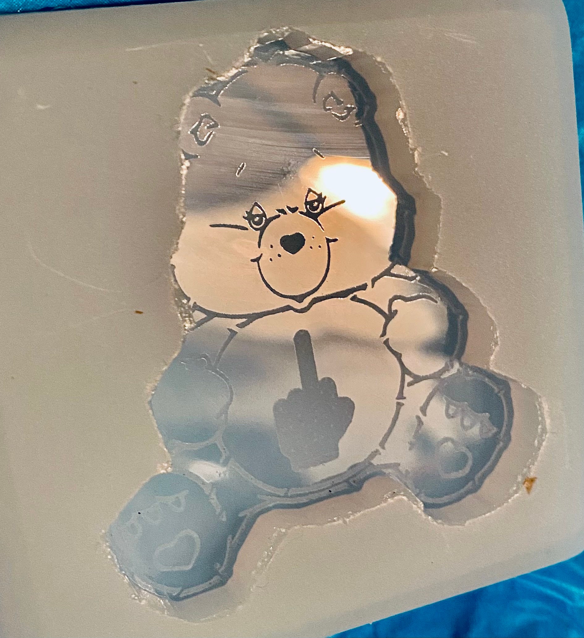 3 Inch Dont Care Middle Finger Bear - Etsy