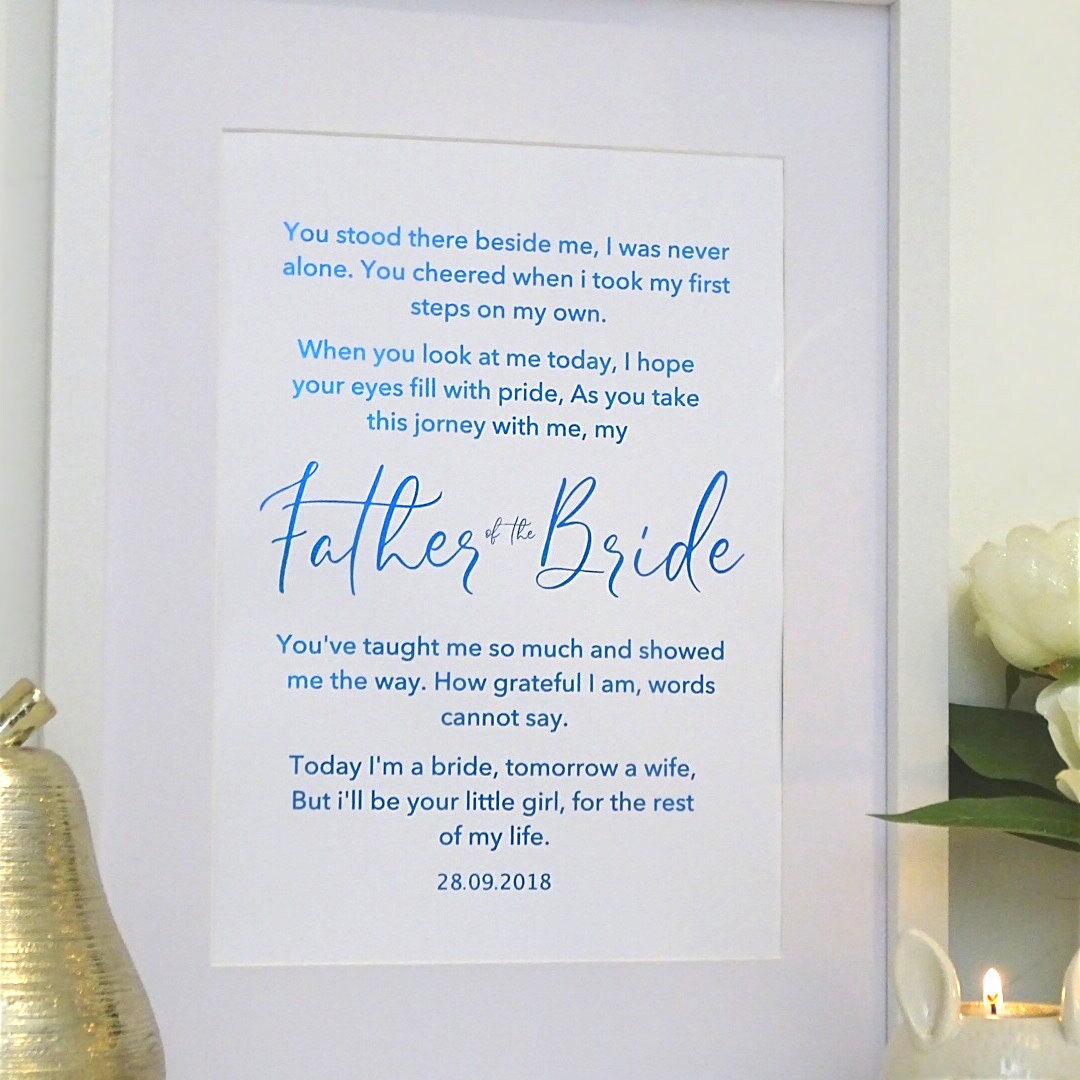 Custom Foil Picture Special Father of the Bride poem Gift | Etsy