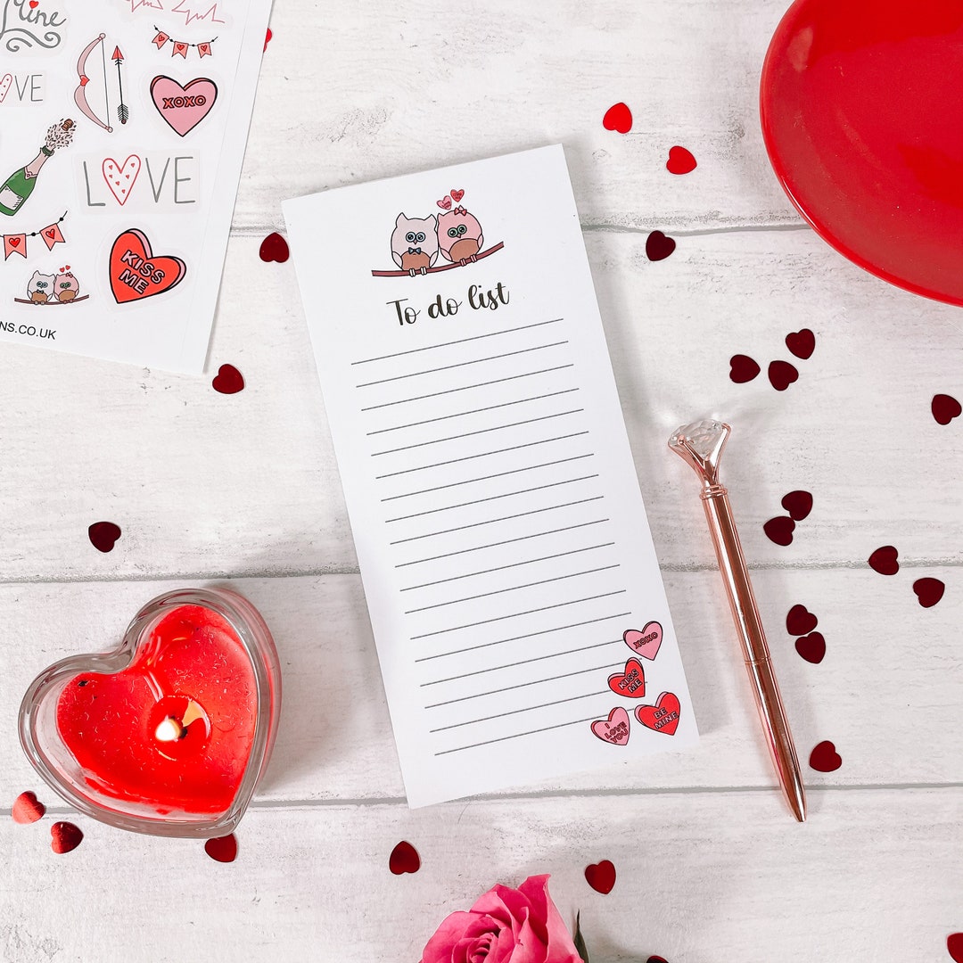 Valentines Day to Do List Notepad, Notepad Love - Etsy