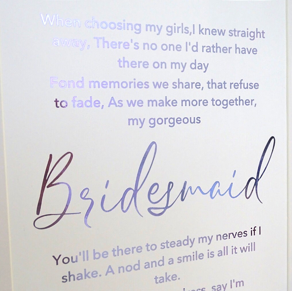 Printable Bridesmaid Poems