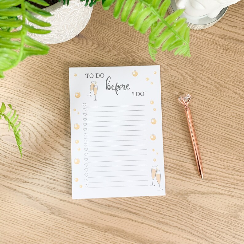 TO DO Wedding Notepad Wedding Notepad to Do Before I DO - Etsy