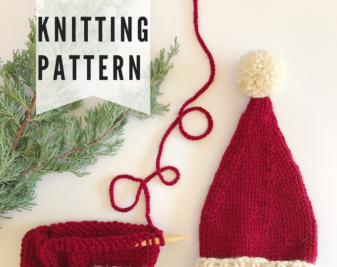 Cozy Knit Santa Hat Knitting Pattern - Etsy
