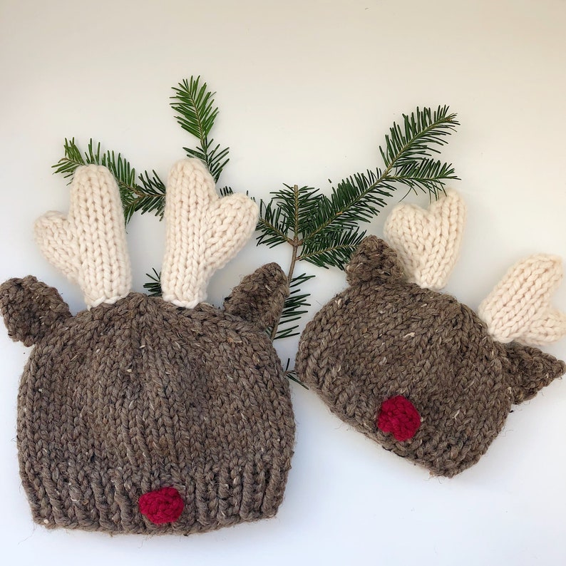 Cozy Knit Reindeer Hat Knitting Pattern - Etsy