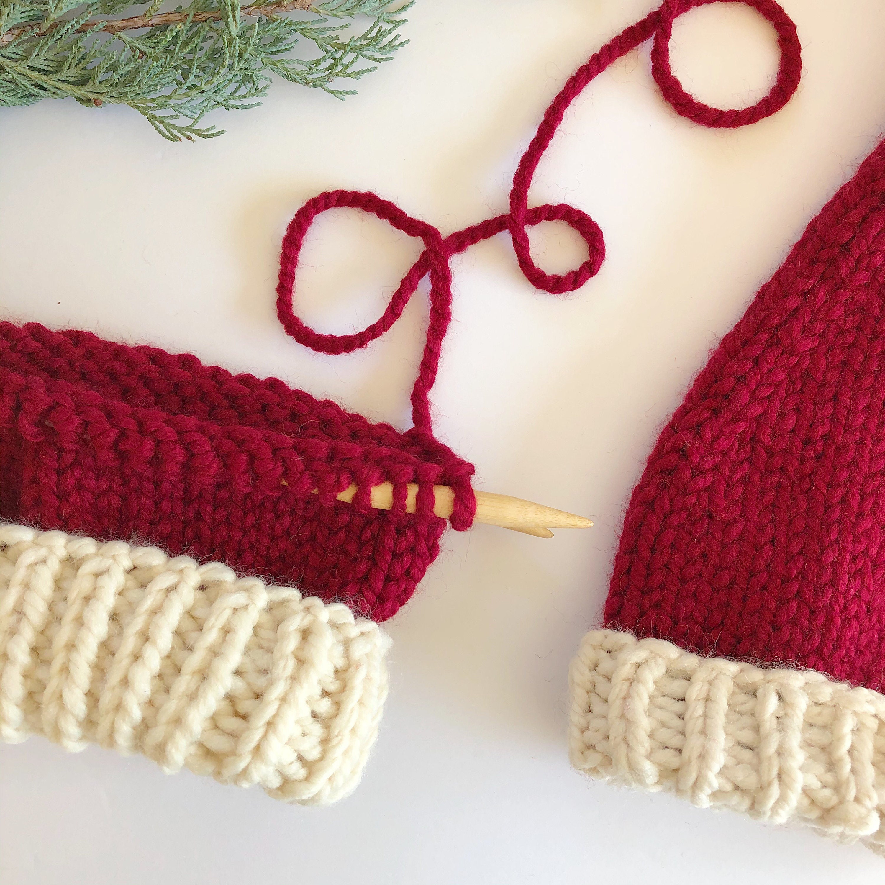 Cozy Knit Santa Hat Knitting Pattern - Etsy