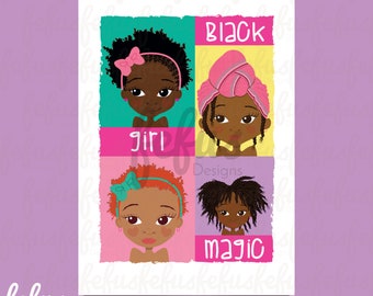 Black girl magic art | Etsy