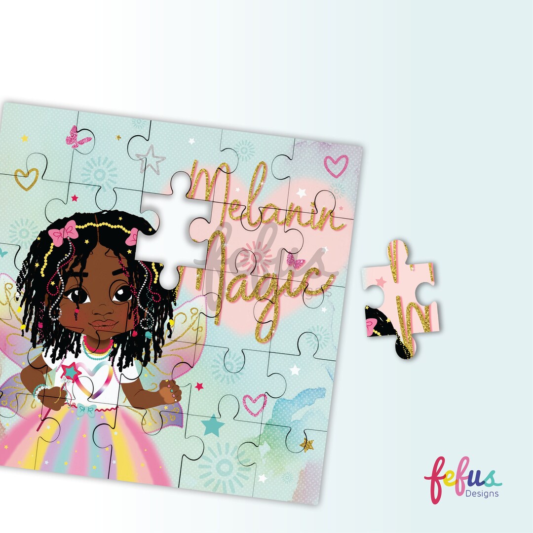 Melanin Girl Magic Jigsaw Square Puzzle - Premium Quality Wooden Jigsaw ...