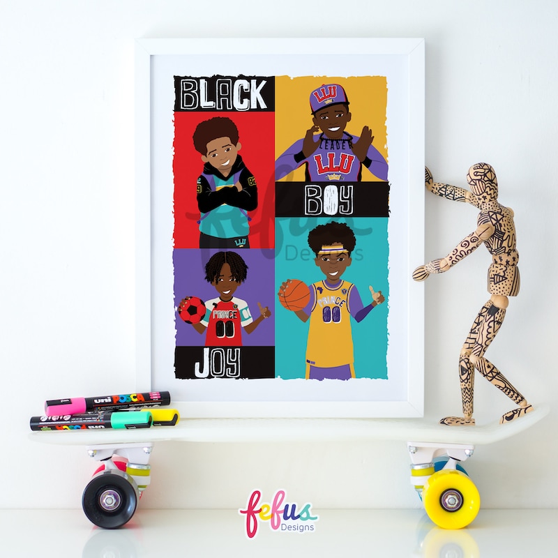 Black Boy Art Print - Etsy