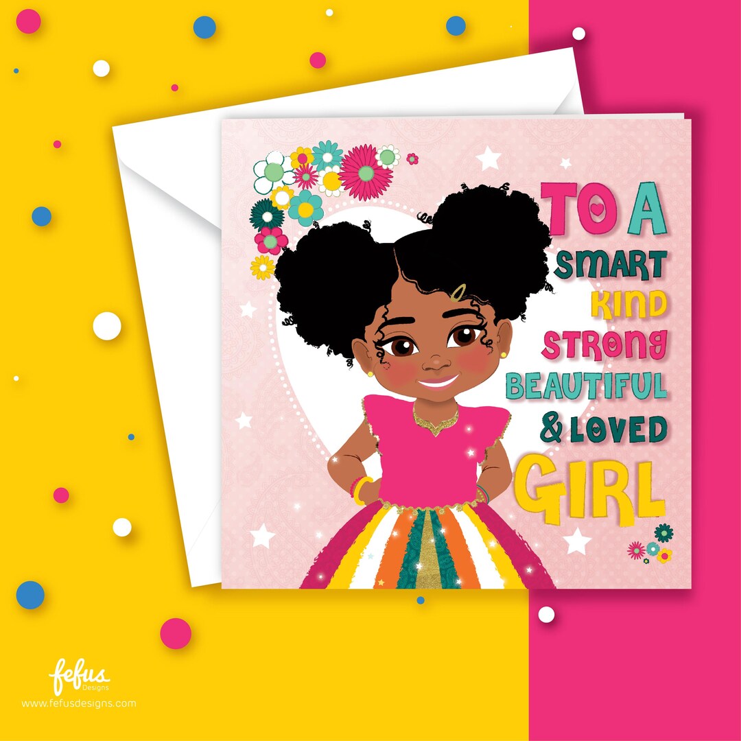 Dual Heritage, Blindian Girl Affirmation Birthday Card - Greeting Cards ...