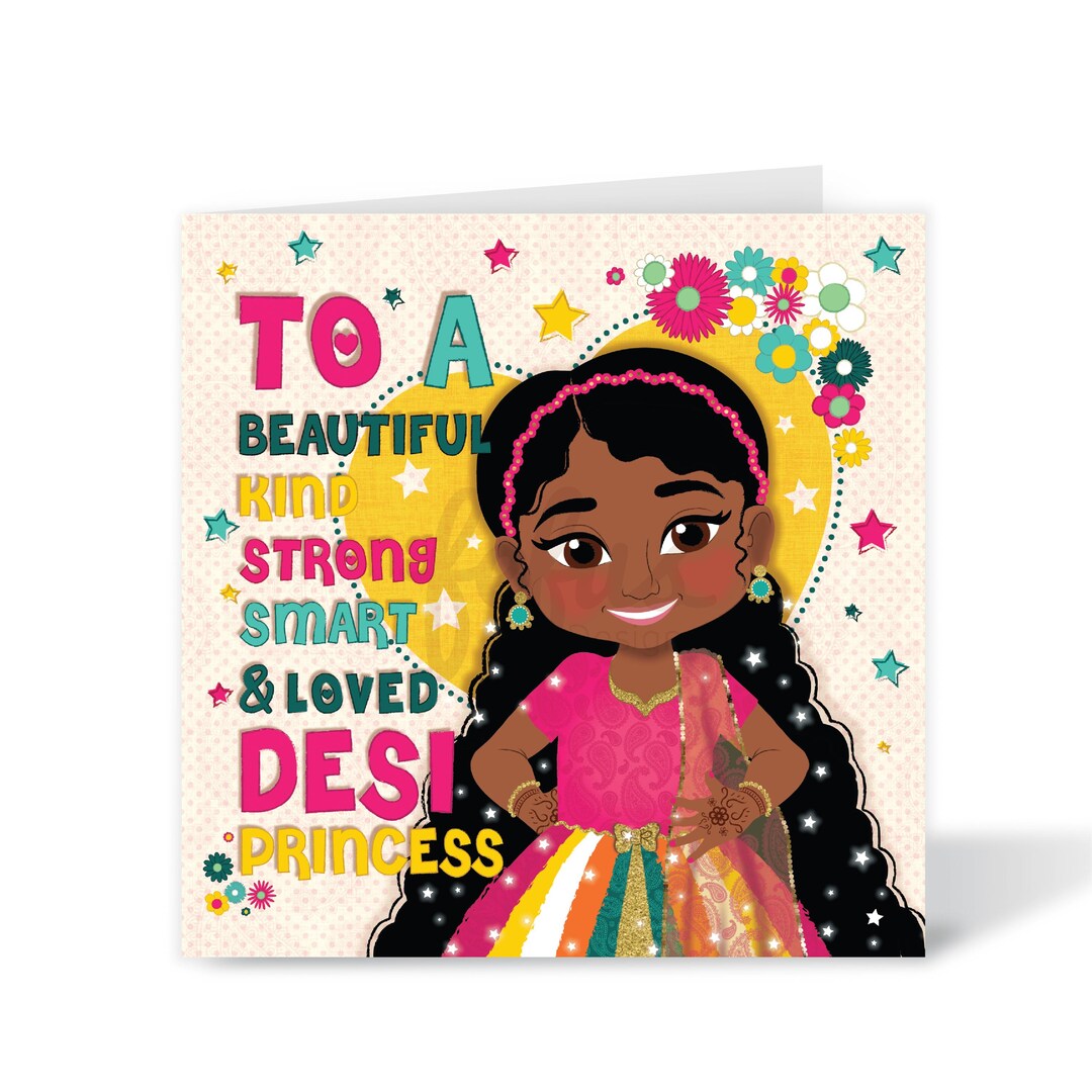 To A.....desi Girl Birthday Card: South Asian Kids Greeting Cards ...