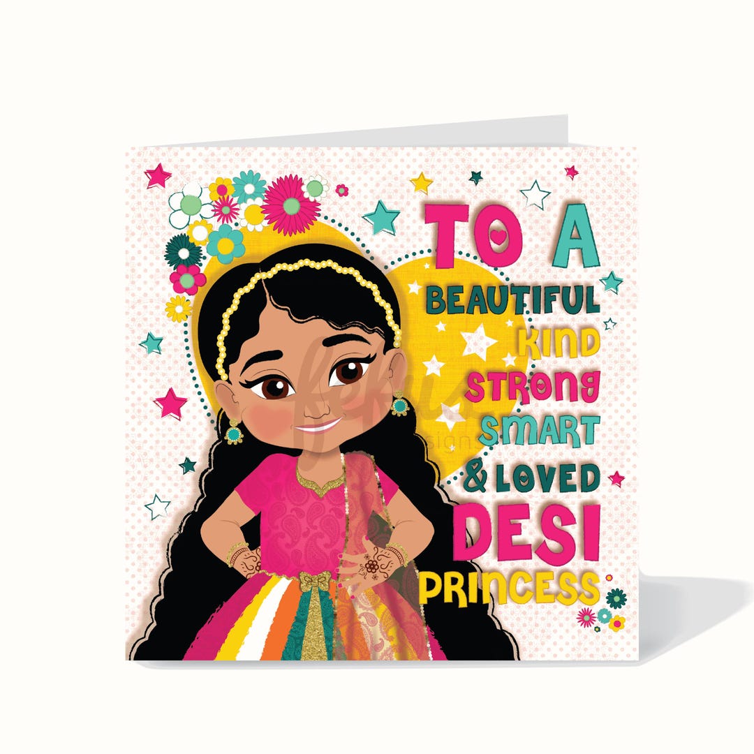 Desi Girl Birthday | Greeting Card | South Asian Kids Card | Strong ...