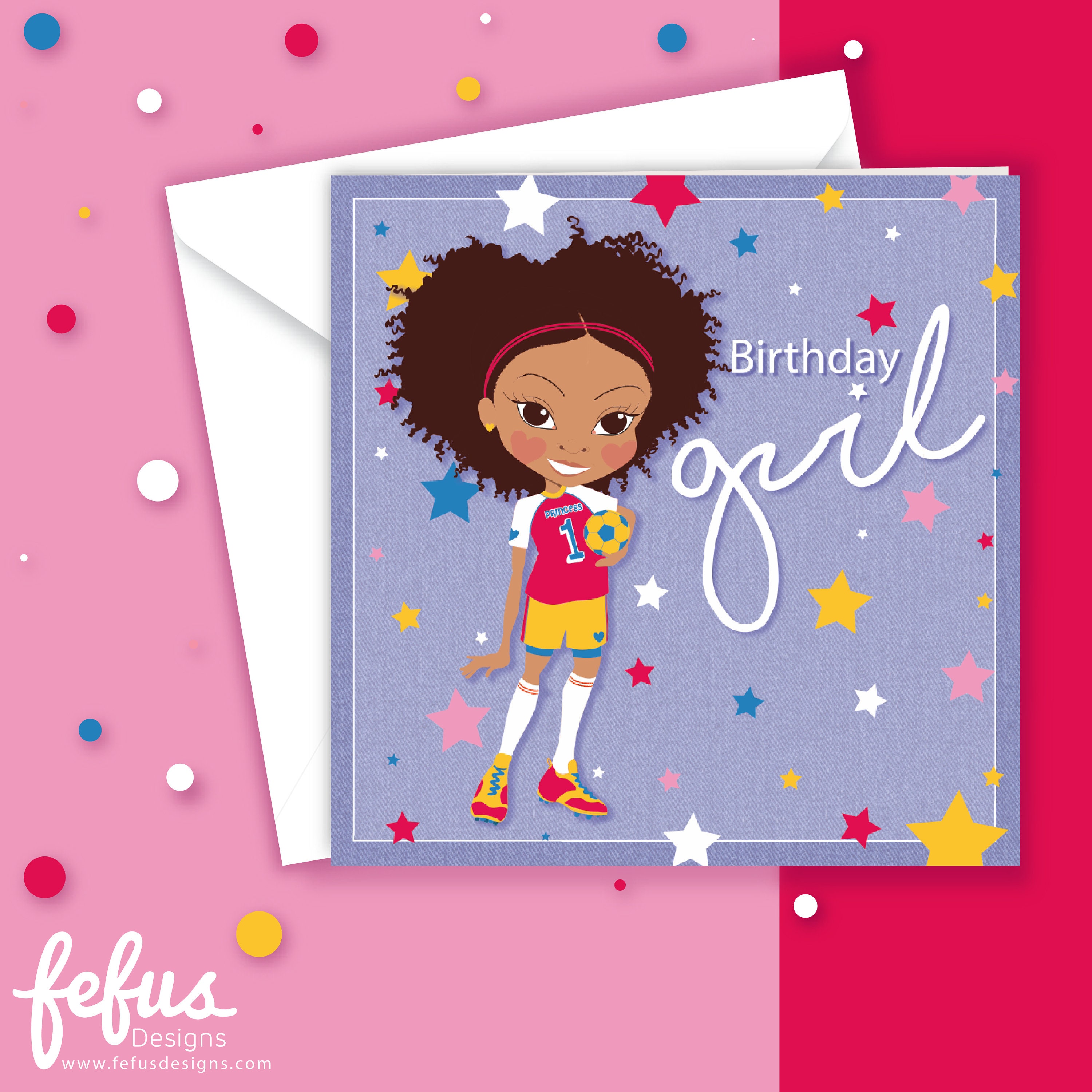 GIRLS FOOTBALL BIRTHDAY Card Greetings Celebration Kids - Etsy
