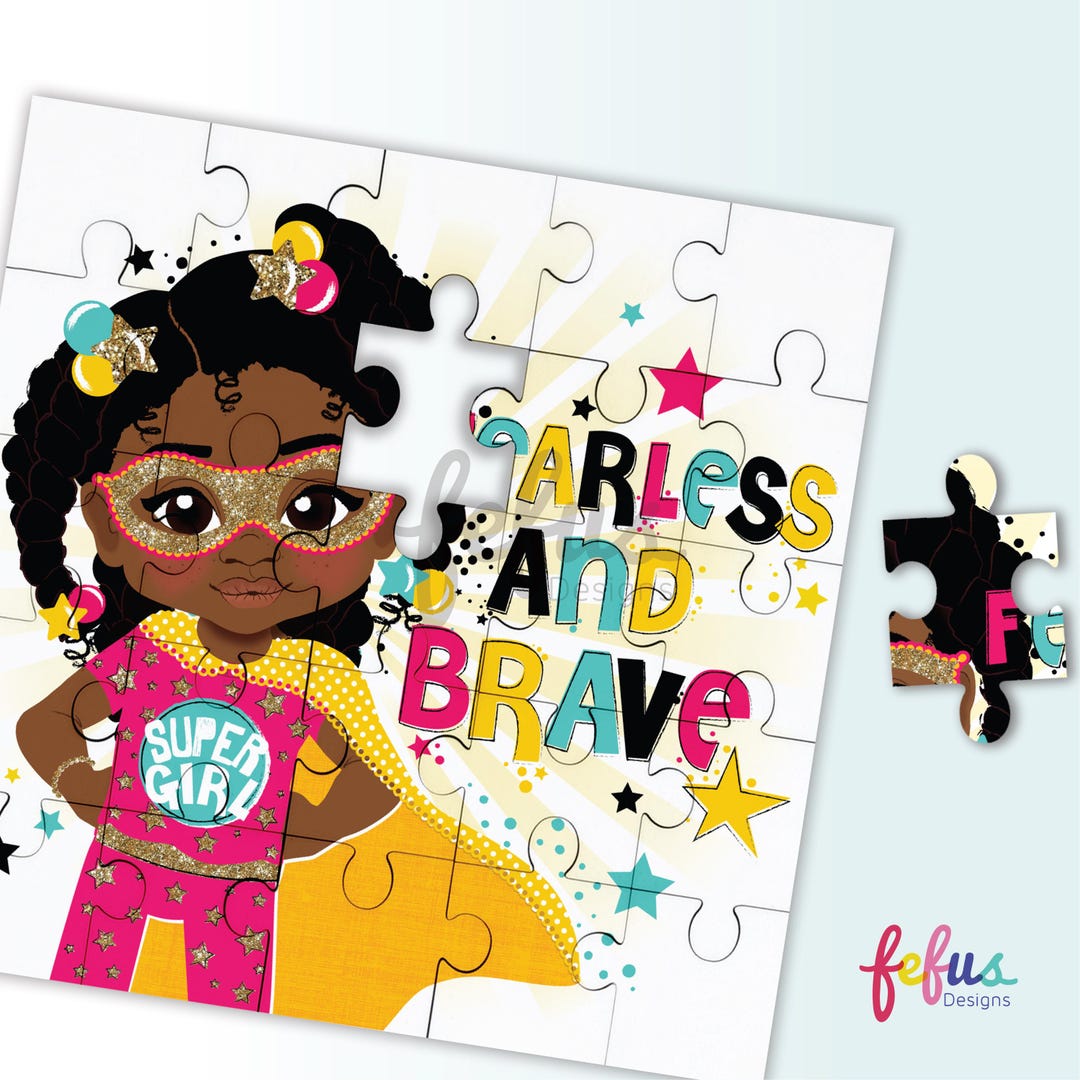 Black Girl Superhero Puzzle | 25-piece Wooden Jigsaw | Empowering Kids ...