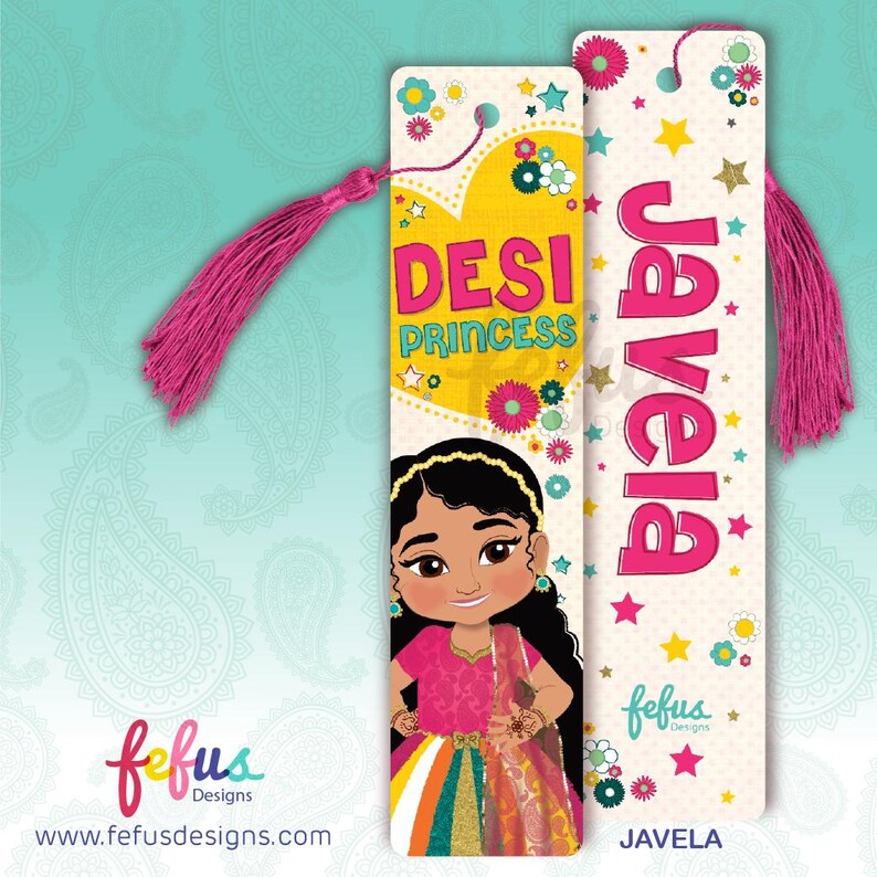 South Asian Girls Personalised Bookmark, Desi Girl Magic, Custom ...