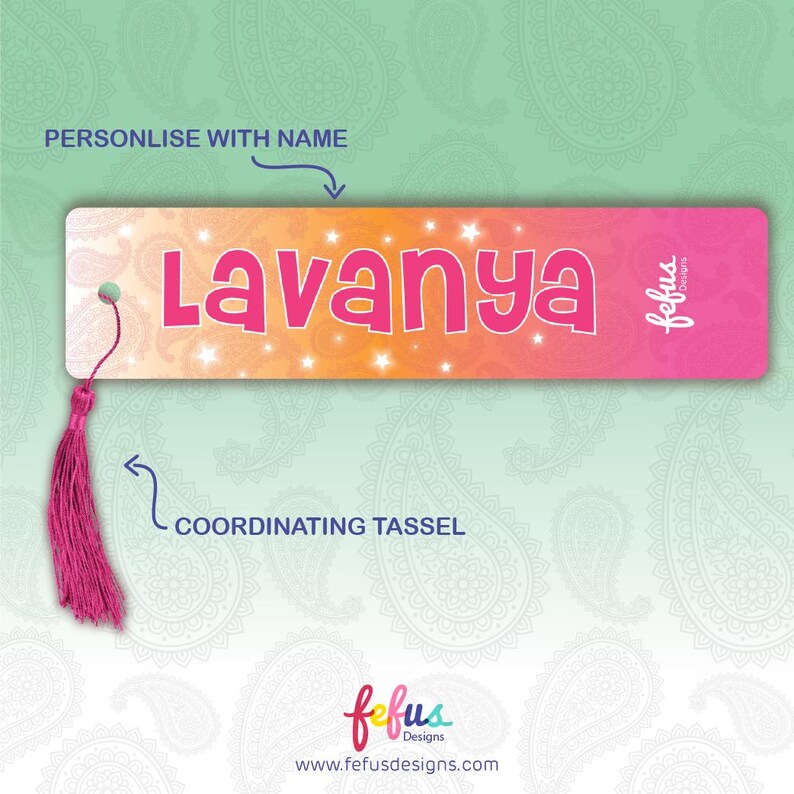South Asian Girls Personalised Bookmark, Desi Girl Magic, Custom ...