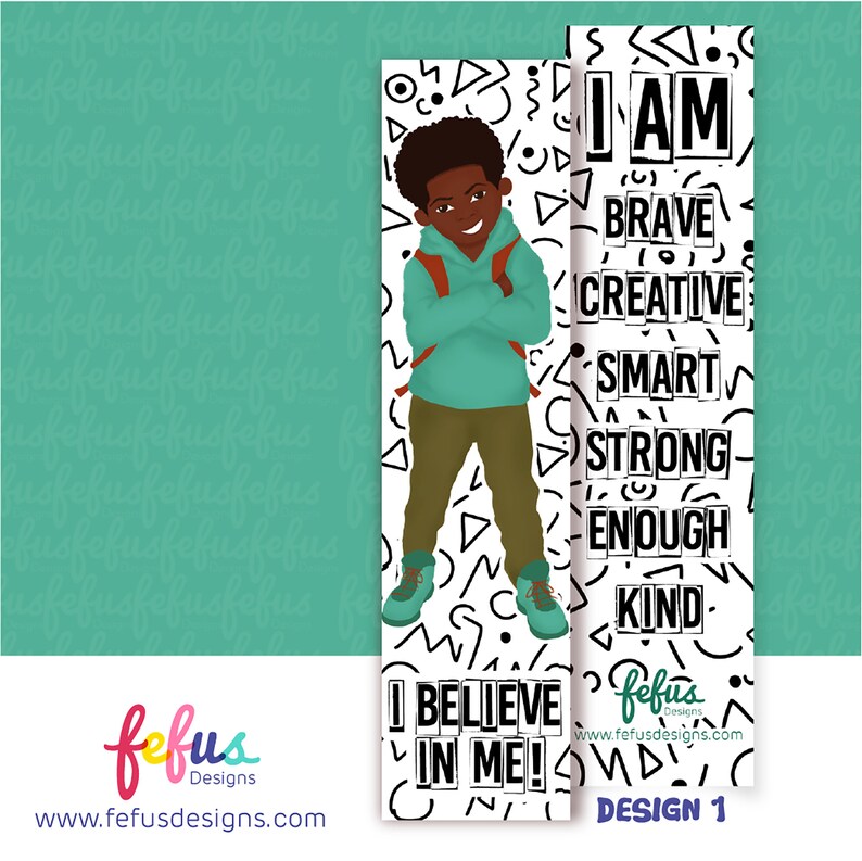 Little Leaders Boys Bookmark: Black Boy Joy Hand-illustrated Stationery ...
